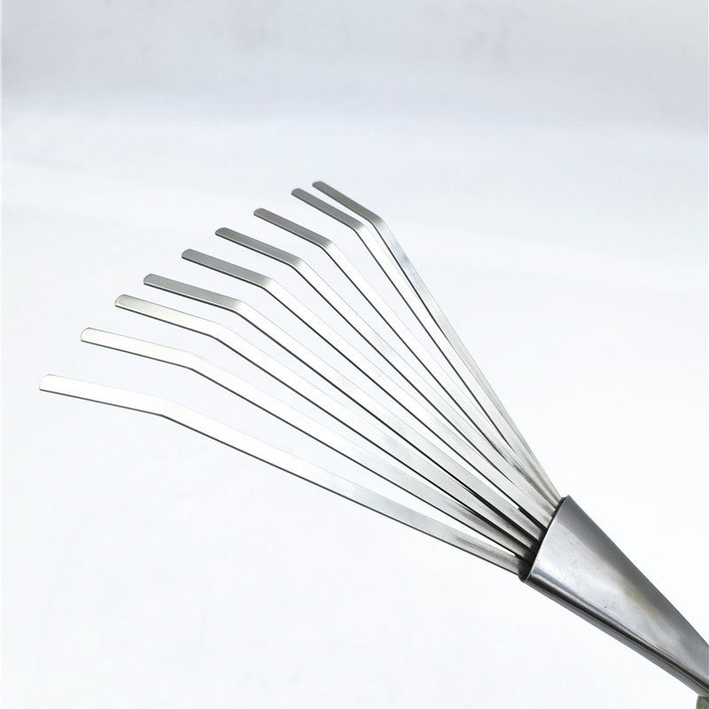 Stainless steel 9-tooth small garden rake