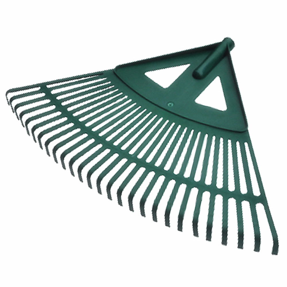 Plastic leaf rake with wooden handle garden rake