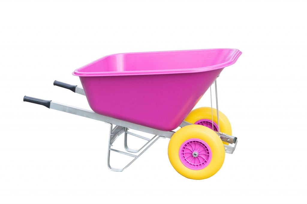 Two-wheeled heavy-duty plastic pallet agricultural wheelbarrow